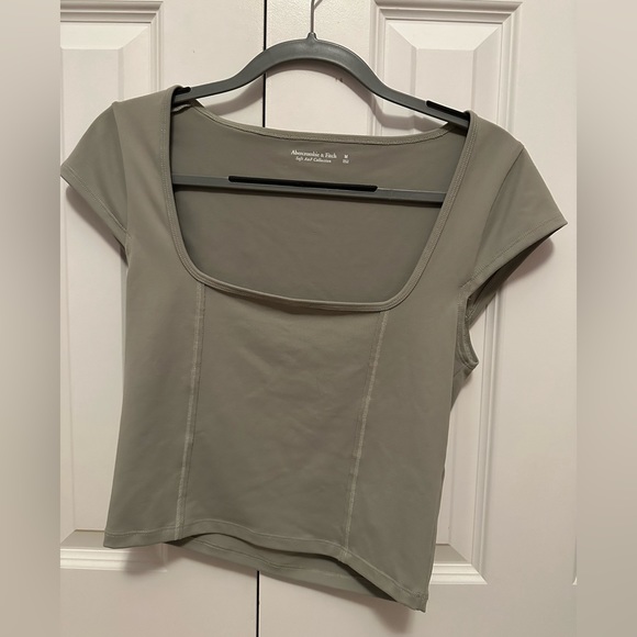 Abercrombie & Fitch | Tops | Abercrombie Seamless Cap Sleeve Tee Medium Sage Green | Poshmark